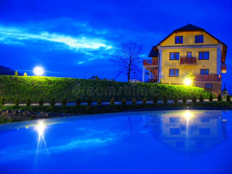 New house of night stock photo. Image of europe, concrete - 14005228