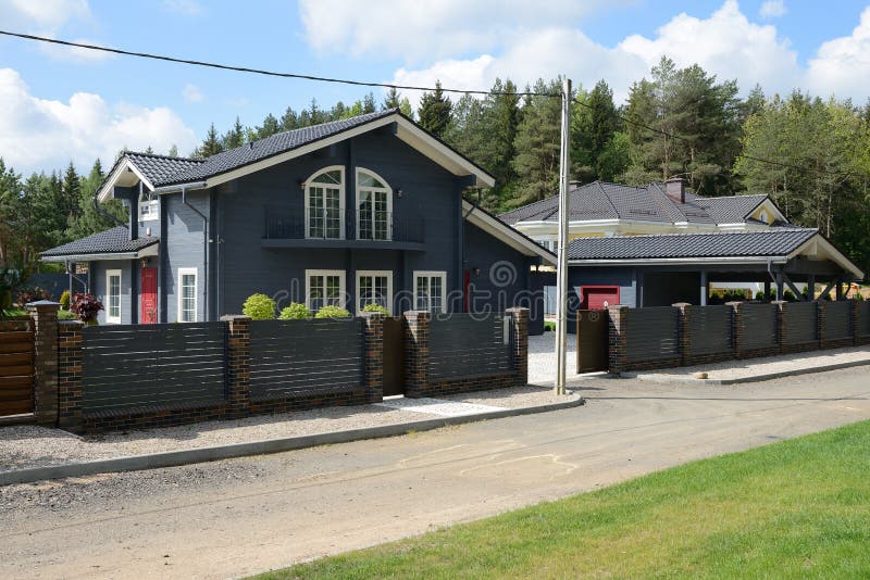 New house with sun ray stock photo. Image of garage - 156633118