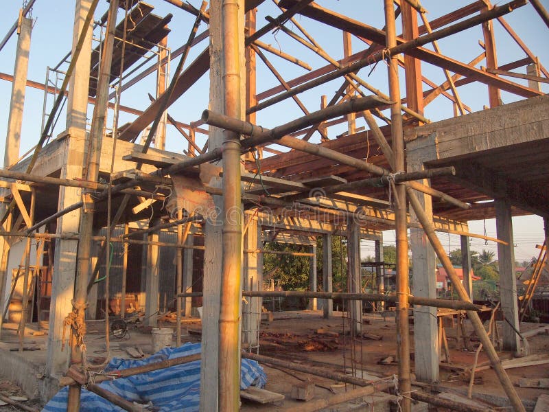 New House Under Construction Stock Image - Image of dream, work: 182028049