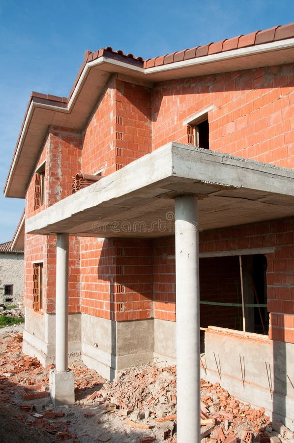 New House Under Construction Stock Photo - Image of build, progress ...