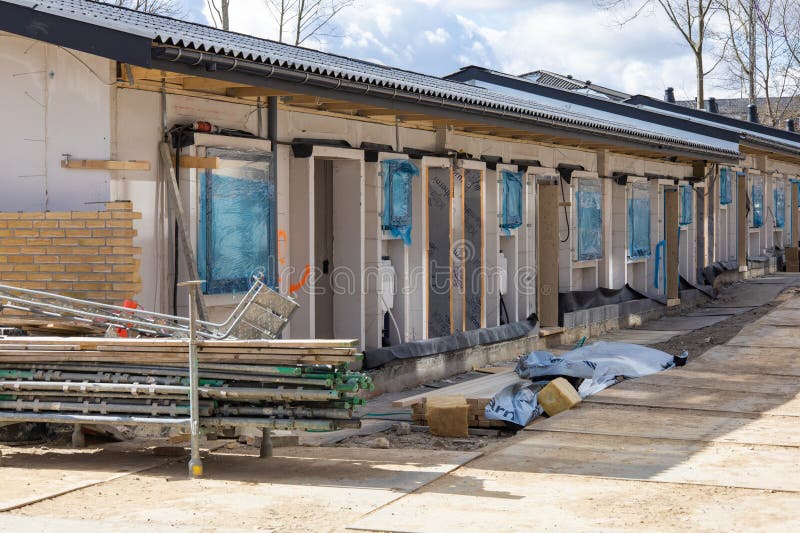 New House Under Construction and Building Materials. Editorial ...