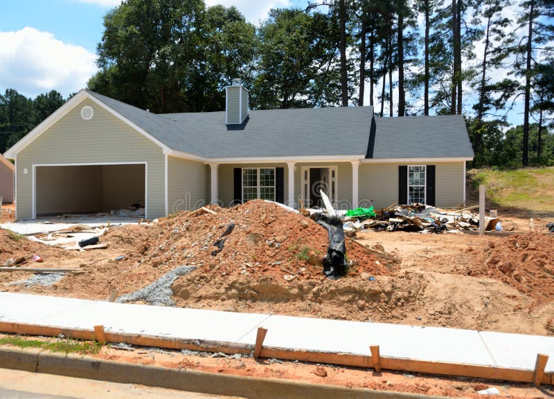 New House Under Construction Stock Image - Image of georgia, house ...