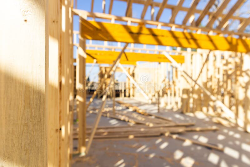 New House Under Construction during the Framing Process Stock Photo ...