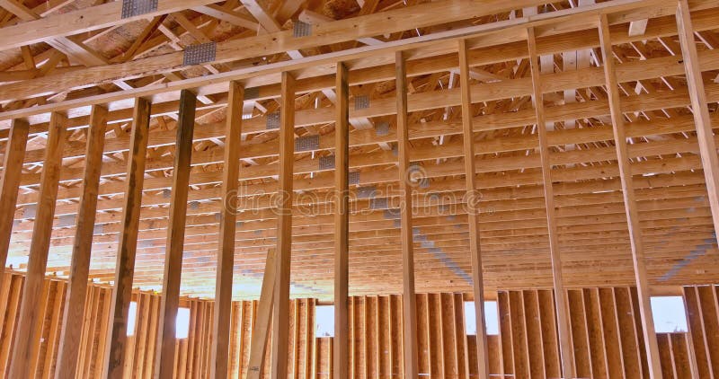 A New House is Under Construction, the Interior Framing is Already ...
