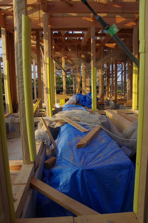New House Under Construction Stock Photo - Image of wood, timbered ...
