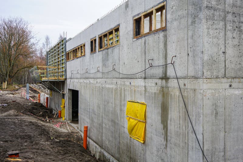 A New House Wall Built Using Concrete Formwork Stock Photo - Image of ...
