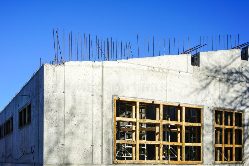 A New House Wall Built Using Concrete Formwork Stock Photo - Image of ...