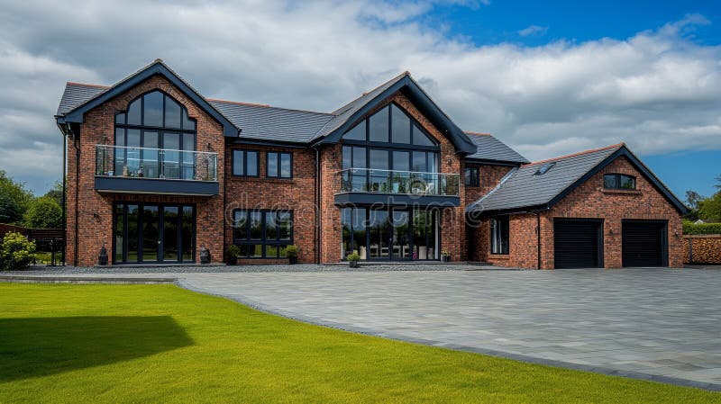 New Houses in a Freshly Developed Housing Area. Stock Photo - Image of ...