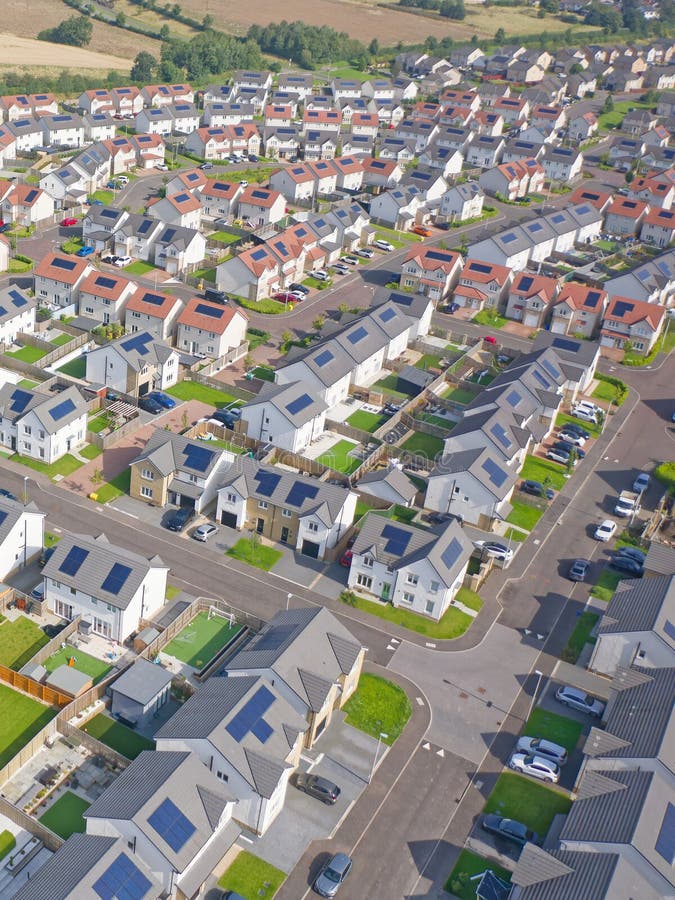 New Housing Development at Dargavel in Bishopton Stock Photo - Image of large, panels: 366107858