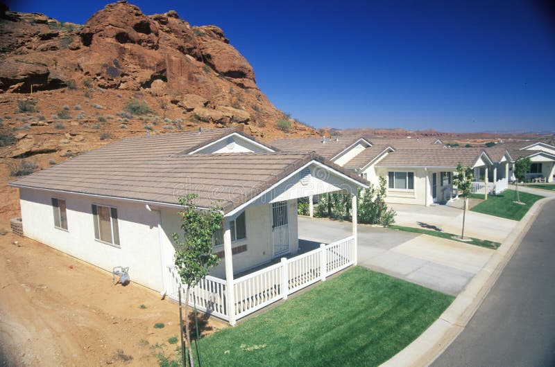 New Housing Development in a Desert Community Stock Photo - Image of ...