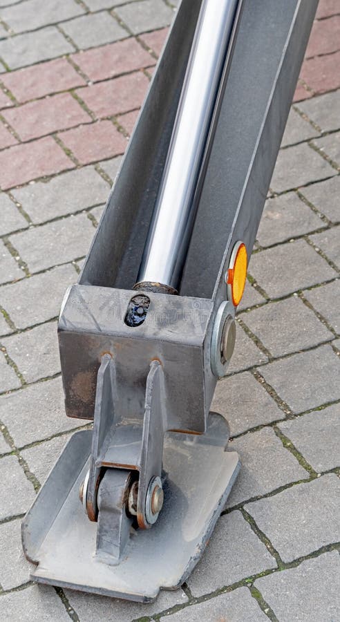 Hydraulics crane support stock photo. Image of powerful - 264911584