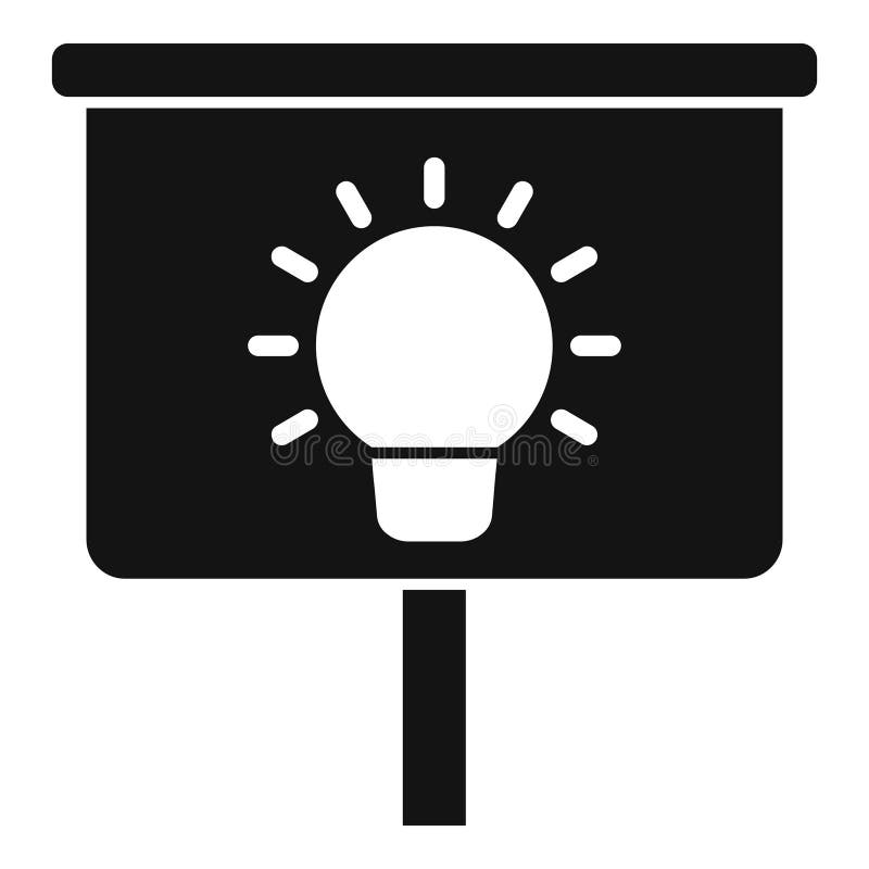 New Idea Bulb on Banner Icon Simple Vector. Meeting Presentation Stock ...