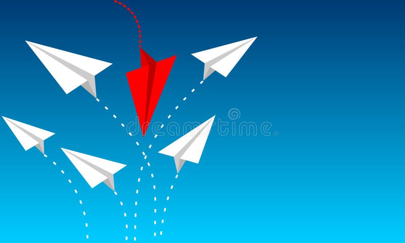 Change Direction - Business Background Vector Illustration. Airplane ...