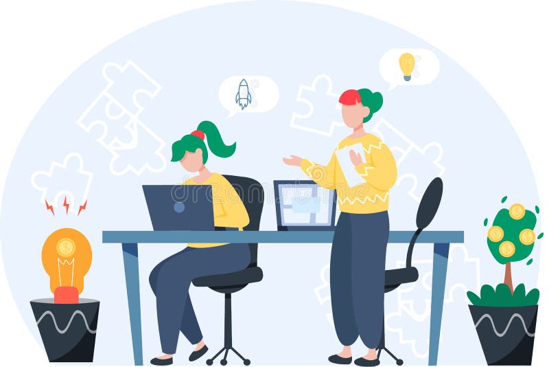 New Idea Development, Successful Teamwork, Building Business Concept ...