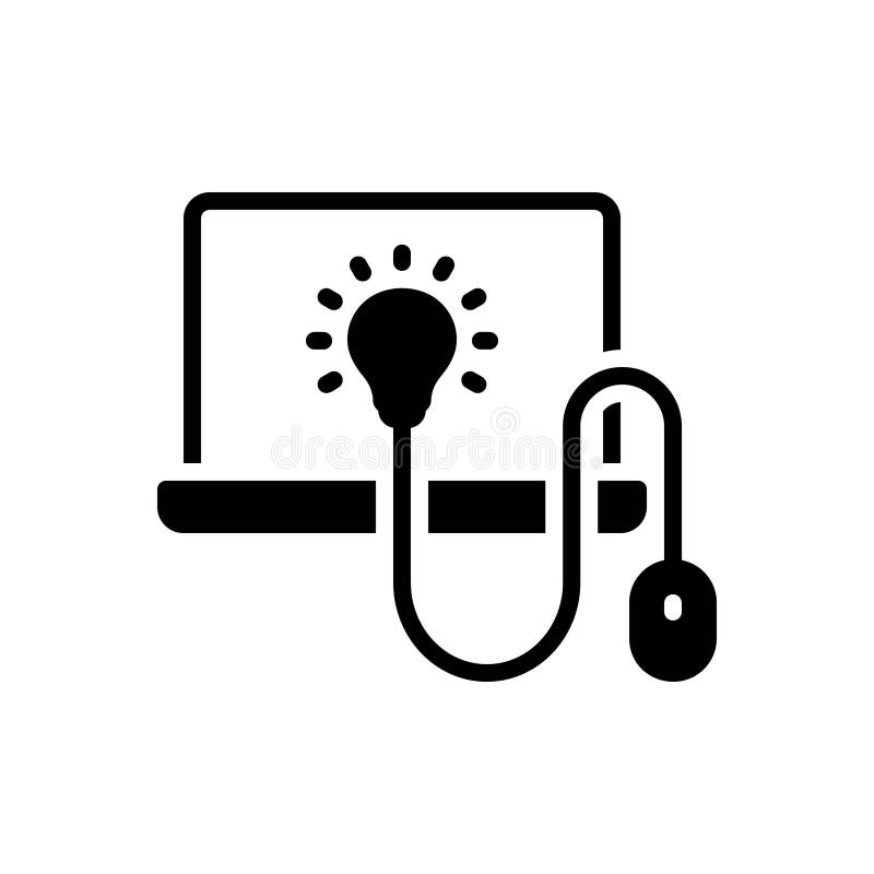 Black Solid Icon for New Idea, New and Connect Stock Illustration ...