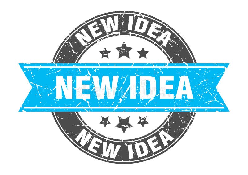 New Idea Round Stamp with Ribbon. Label Sign Stock Vector ...