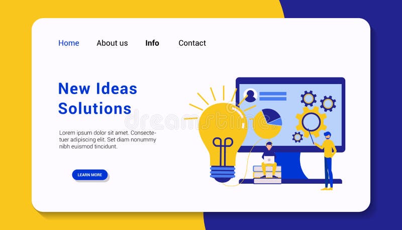 New Idea Solutions Landing Page Template Graphic Design Illustration ...