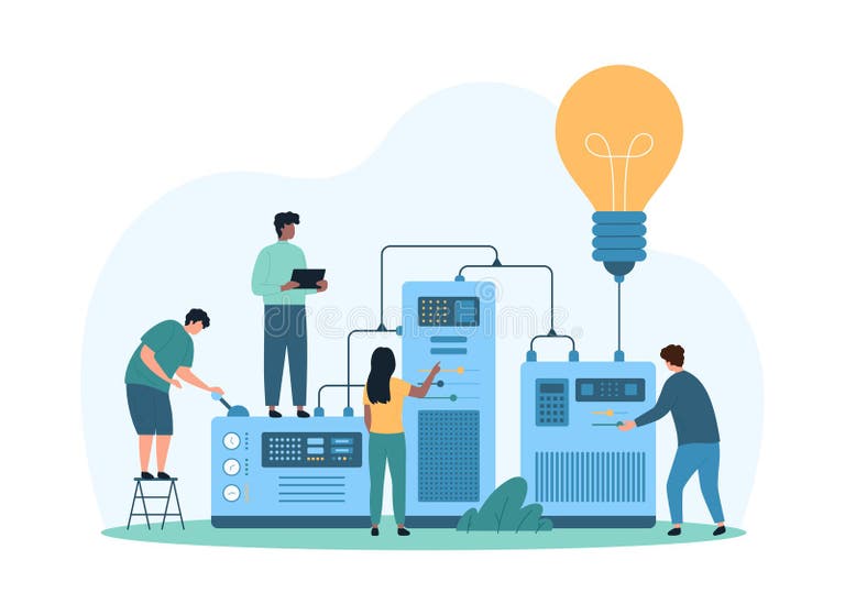 New Idea, Tech Solution in Manufacturing, Tiny People Work with Light ...