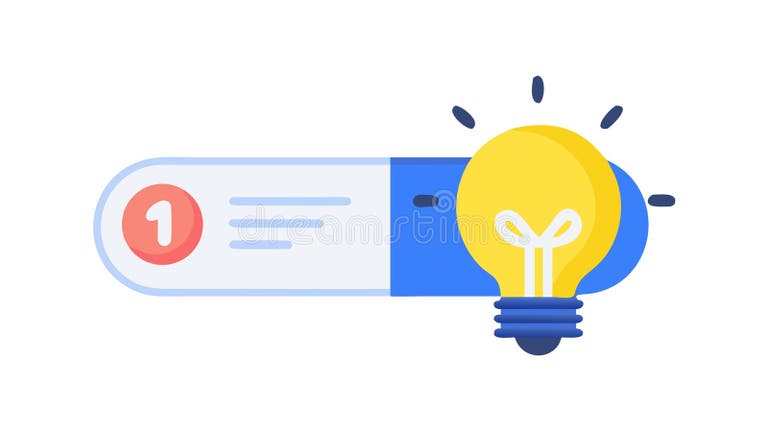 New Idea Toggle Icon: Innovation & Lightbulb Alert, Vector Design ...
