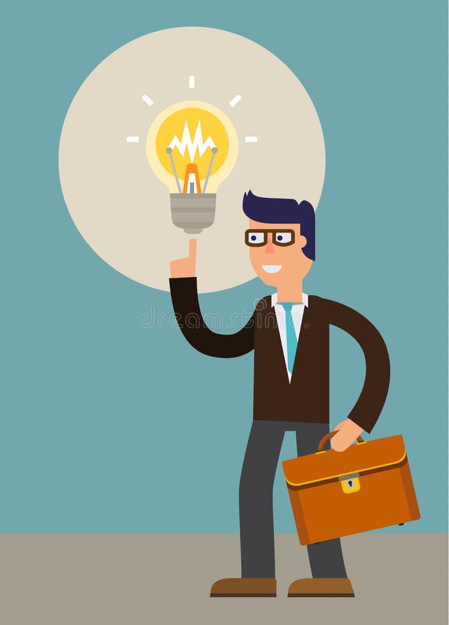 New Idea Vector Cartoon Illustration Stock Vector - Illustration of ...