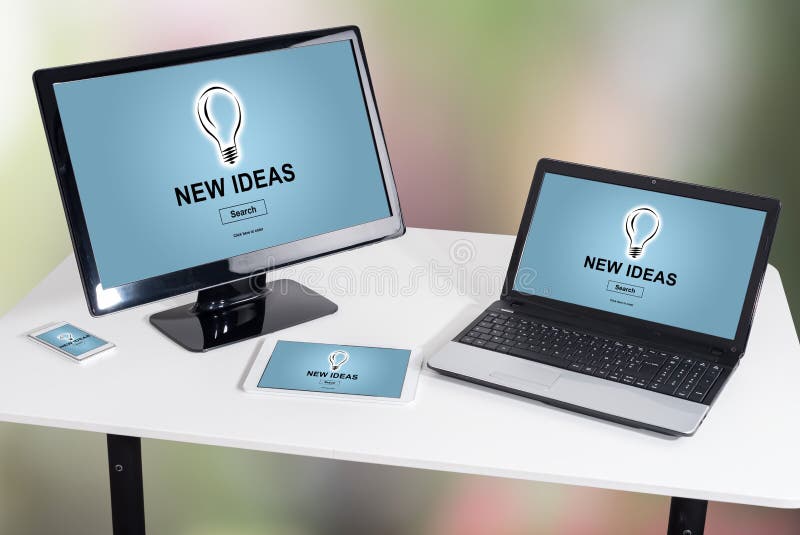 New Ideas Concept on Different Devices Stock Illustration ...