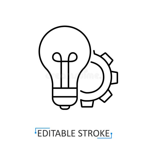 A New Ideas Icon in Minimalist Style with Editable Stroke. Innovation ...