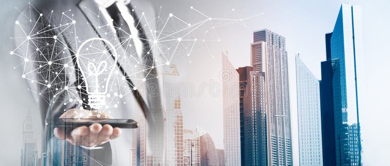 New Ideas with Innovative Technology Stock Photo - Image of power ...