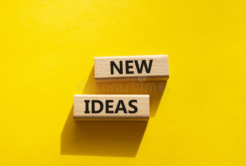 New Ideas Symbol Concept Word New Ideas On Wooden Blocks Beautiful