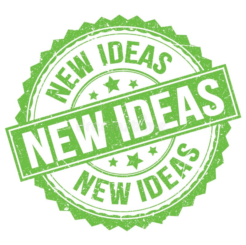 NEW IDEAS Text on Green Round Stamp Sign Stock Illustration ...