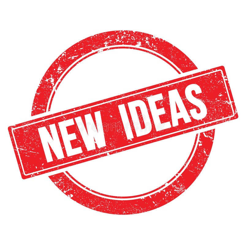 NEW IDEAS Text on Red Grungy Round Stamp Stock Illustration ...