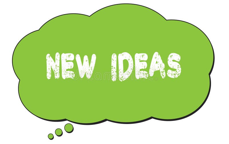 NEW IDEAS Text Written on a Green Thought Bubble Stock Illustration ...