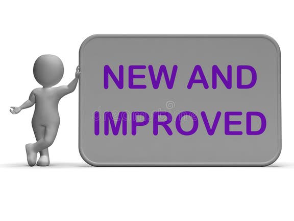 New and Improved Sign Means Upgrade Stock Illustration - Illustration ...