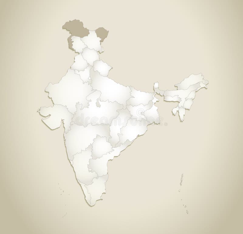 Blank Map India. High Quality Map India with Provinces on Transparent ...
