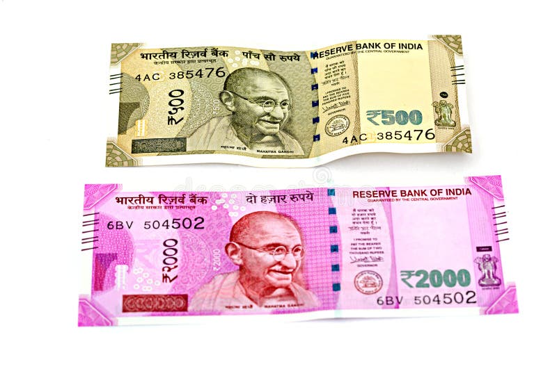 New Indian 500 and 2000 Bank Notes Stock Image - Image of bill ...