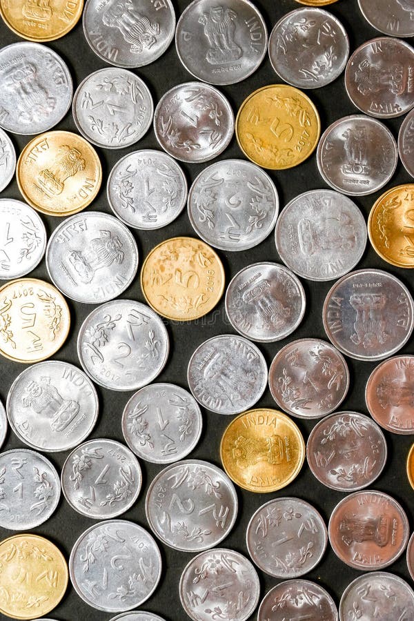 New indian coins stock photo. Image of five, economic - 136391858