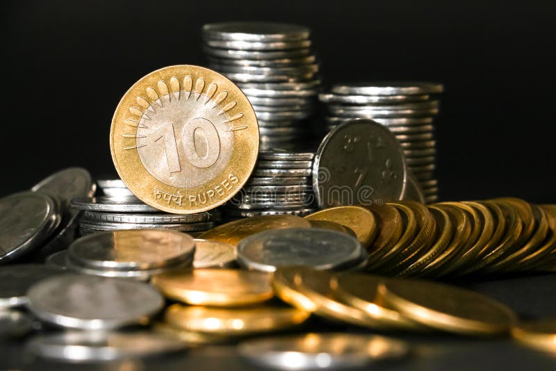 New indian coins stock photo. Image of coin, currency - 136392056