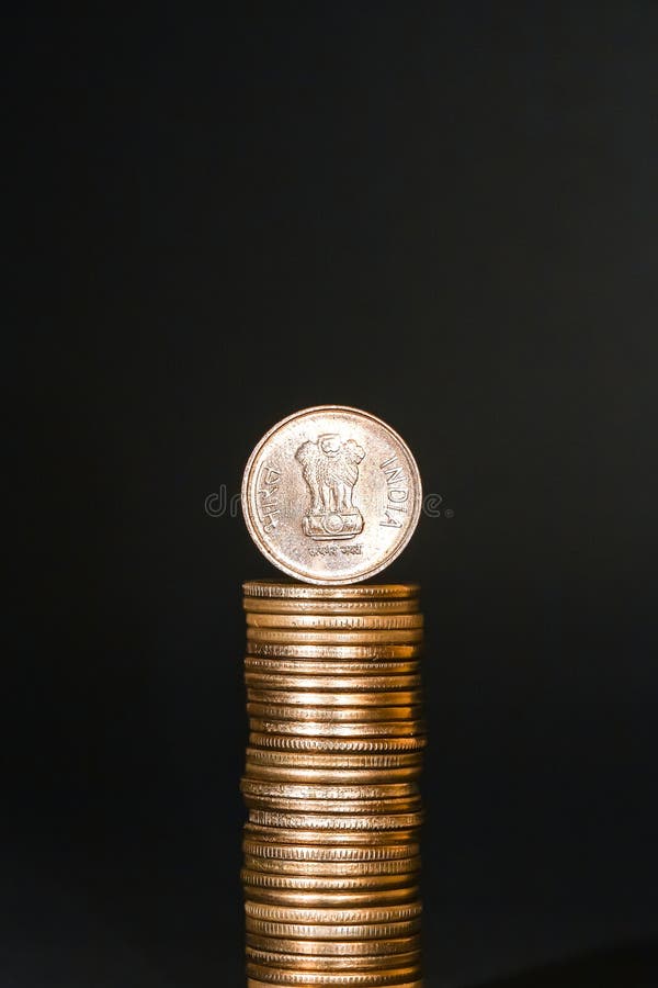 New indian coins stock photo. Image of monetary, paper - 136392032