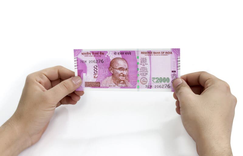 New Indian Currency Note in Hands Stock Photo - Image of angle, court ...