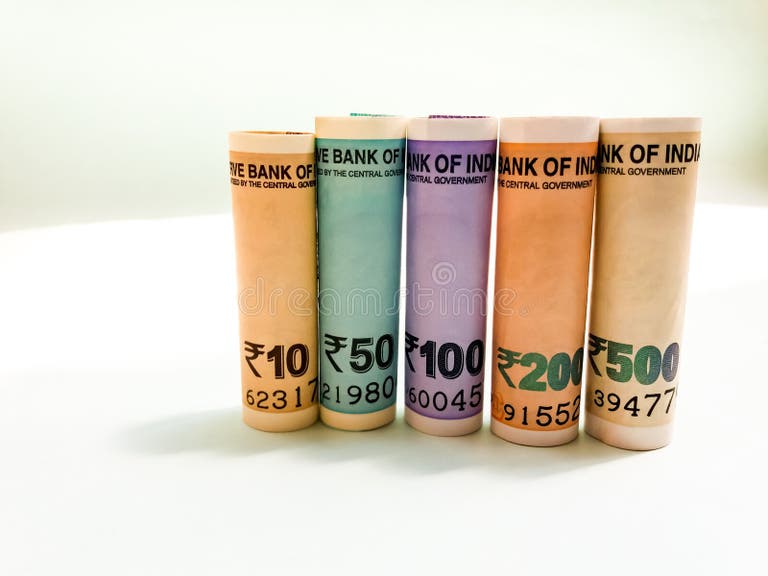 New Indian Currency Notes of Different Values Stock Photo - Image of ...
