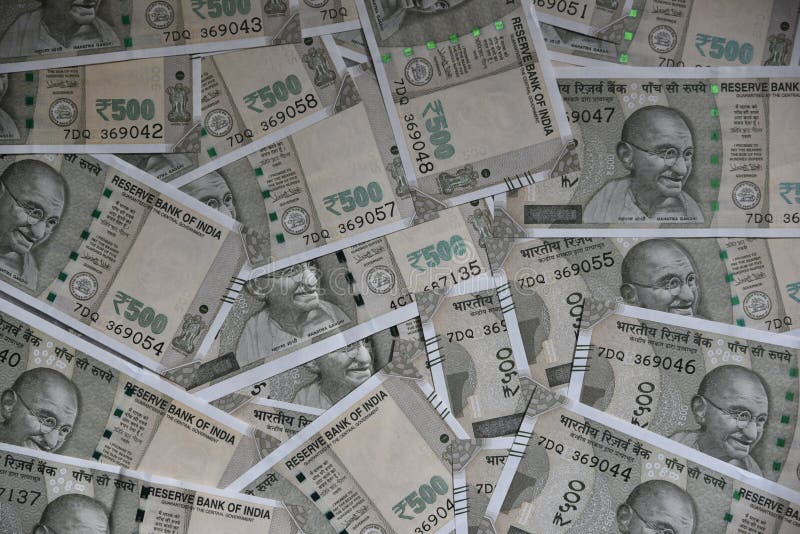 New Indian 500 Rupee Currency Notes, Whole Background Stock Image ...