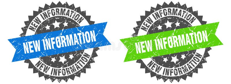 New Information Band Sign. New Information Grunge Stamp Set Stock ...