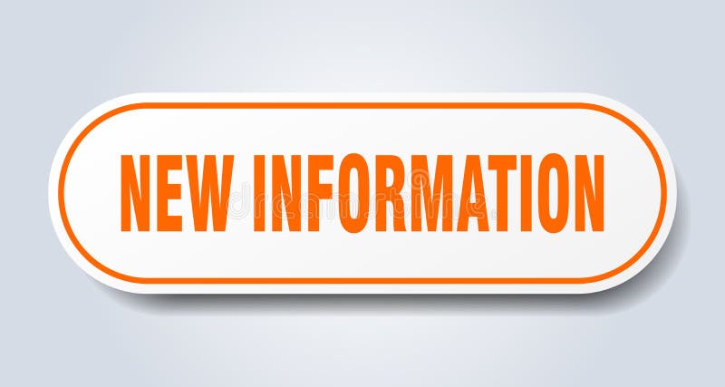 New Information Sign. Rounded Isolated Button. White Sticker Stock ...