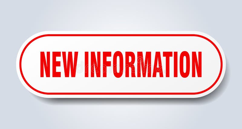 New Information Sign. Rounded Isolated Button. White Sticker Stock ...