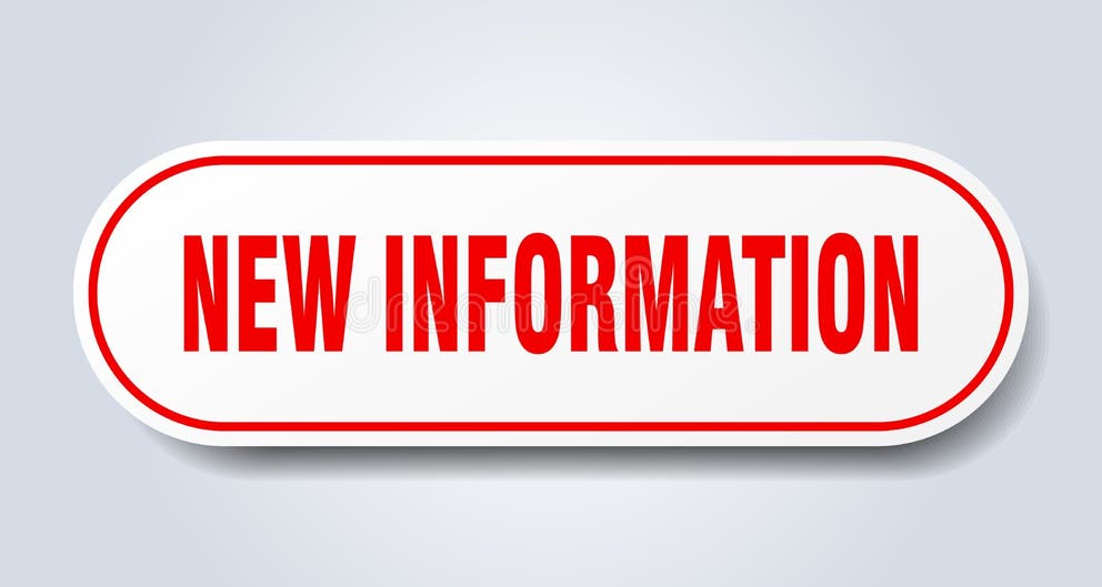 New Information Sign. Rounded Isolated Button. White Sticker Stock ...