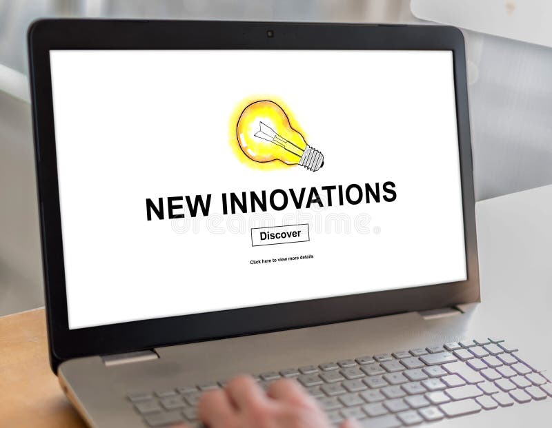 New Innovations Concept on a Laptop Stock Photo - Image of invention ...