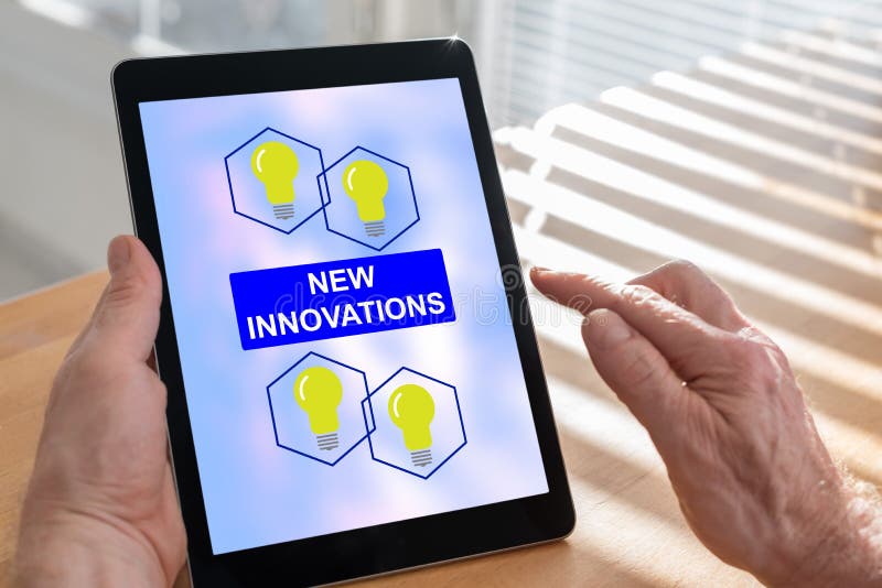 New Innovations Concept on a Tablet Stock Image - Image of creativity ...