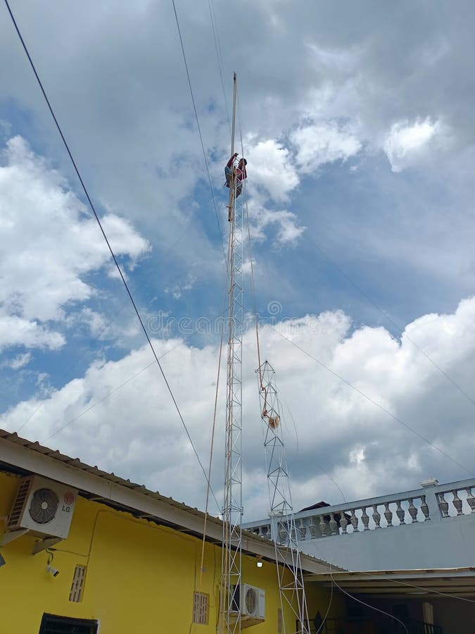 New Instalasi Tower Triangle Editorial Photography - Image of indosat ...