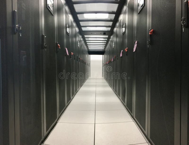 Cold Aisle Containment and in-row Cooling Rack Units of Computer Data ...