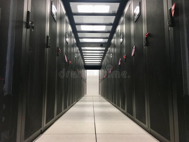 Modern Efficient Cold Aisle Data Center Room Stock Photo - Image of ...