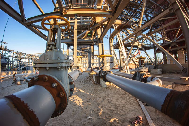 New Installed Process Pipelines with Installed Shut Off Valves Stock ...